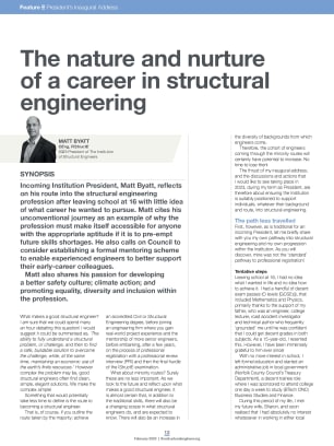 President's Inaugural Address: The nature and nurture of a career in structural engineering ...